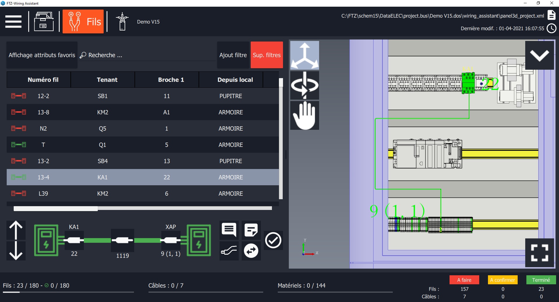 FTZ-Wiring Assistant: software for cabinet wiring in the workshop and ...